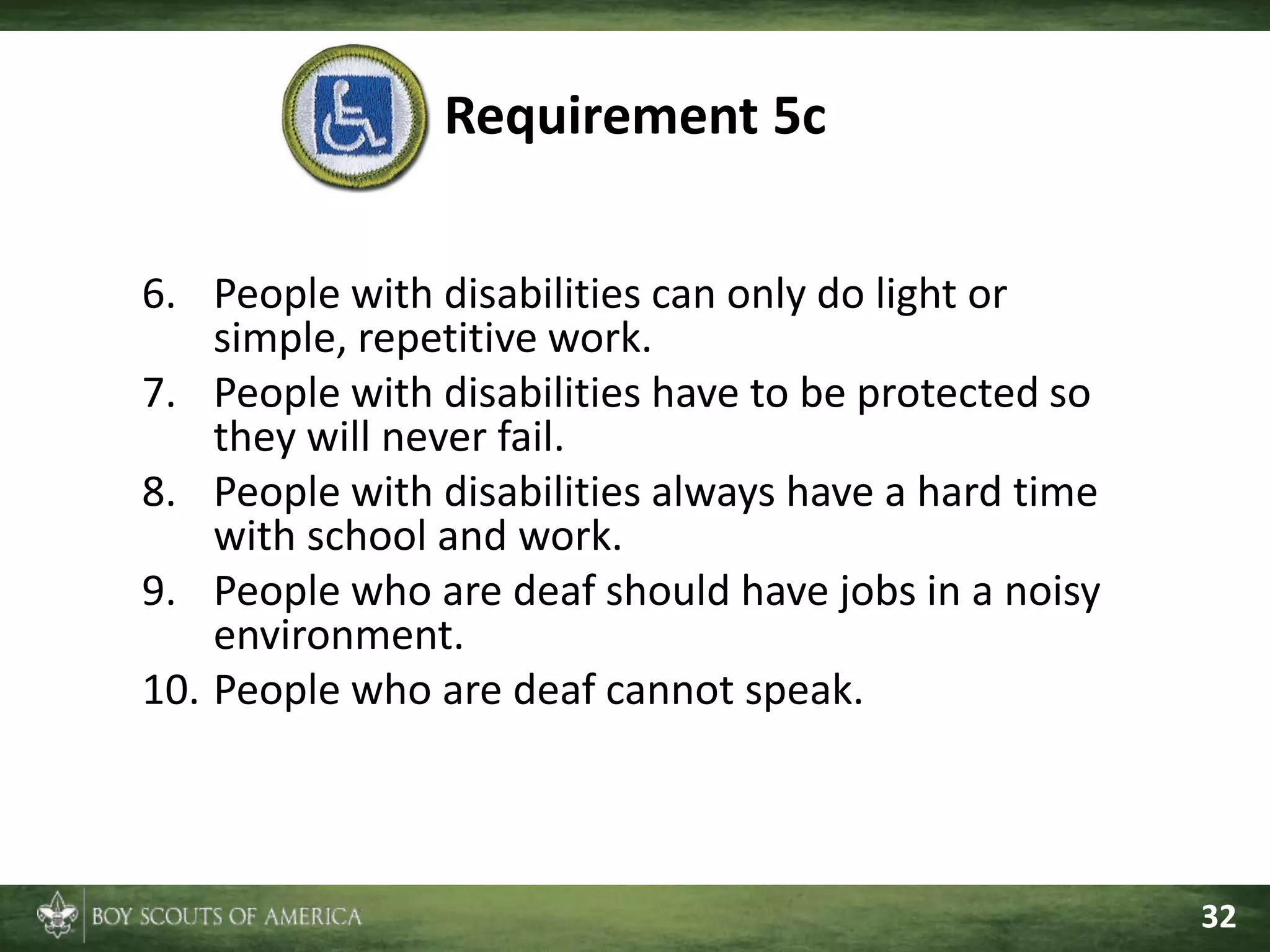 Disabilities Awareness Merit Badge | PPTX