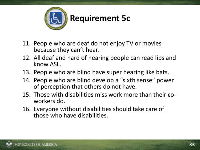 Disabilities Awareness Merit Badge | PPTX
