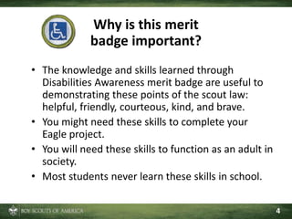 Disabilities Awareness Merit Badge | PPTX