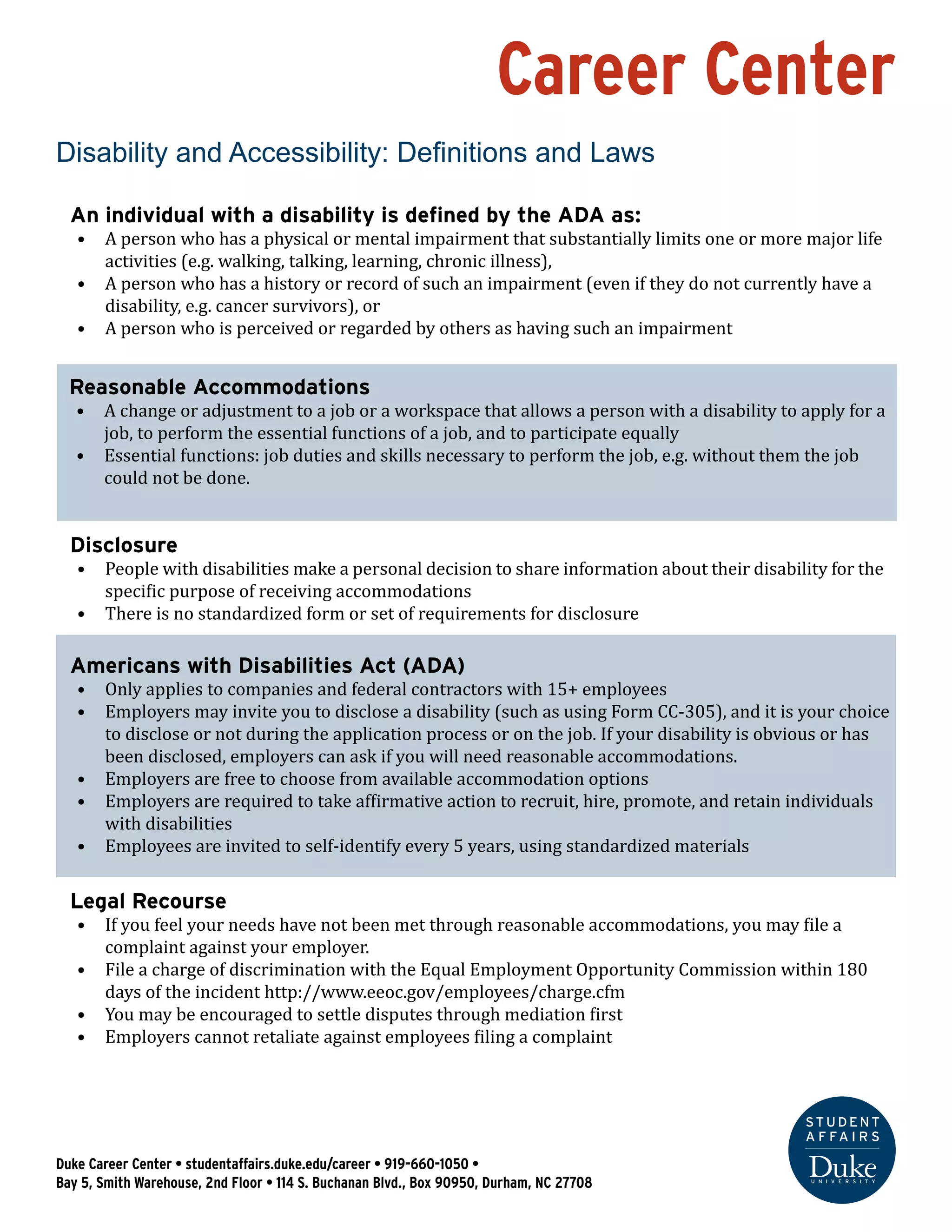 Disability and Accessibility: Definitions and Laws | PDF