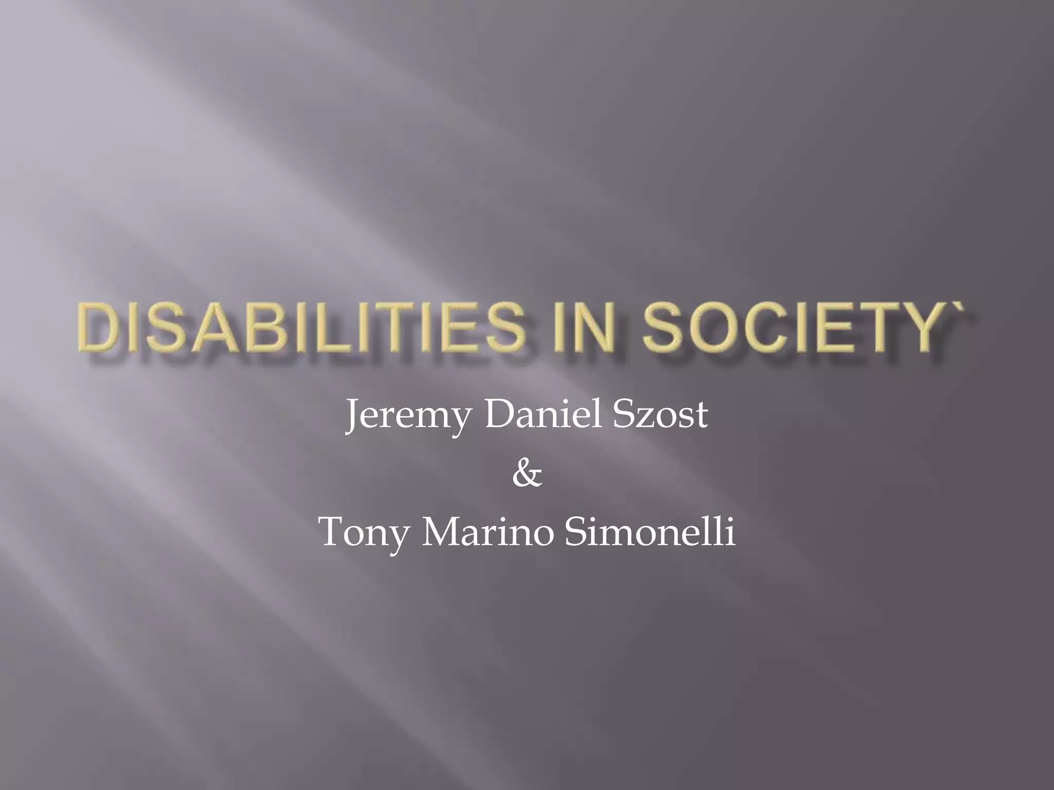 Disabilities in society | PPT