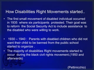 Disabilities rights movements | PPTX