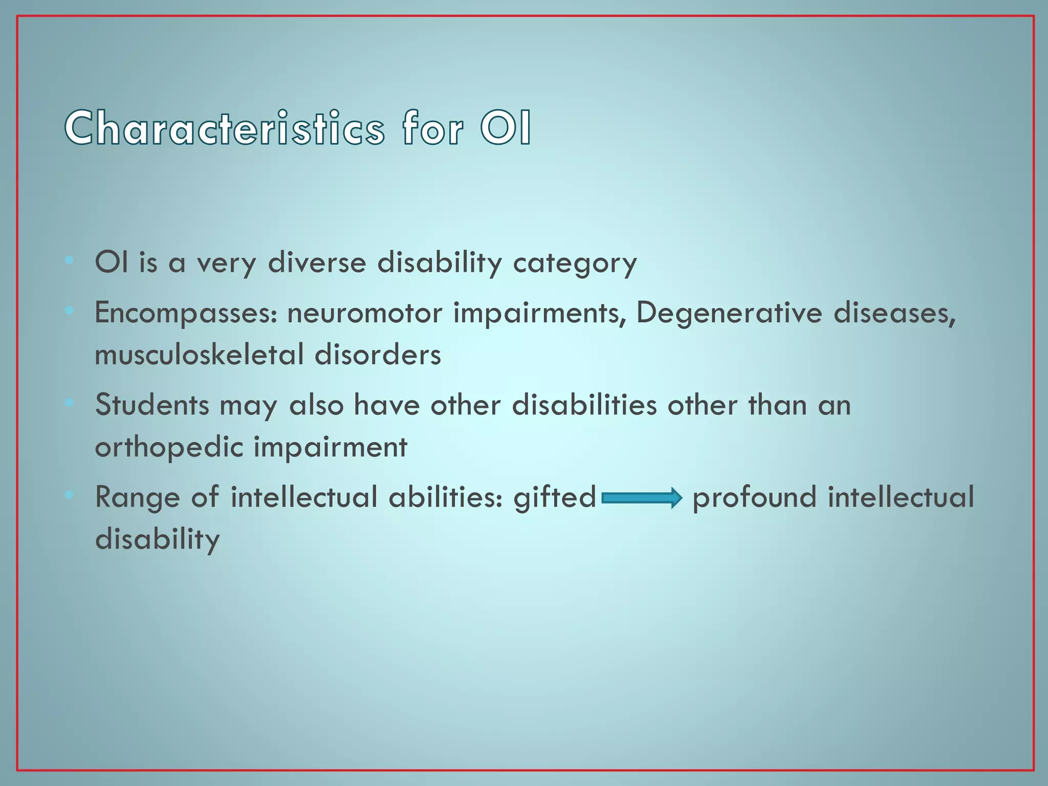 Orthopedic impairment presentation | PPTX