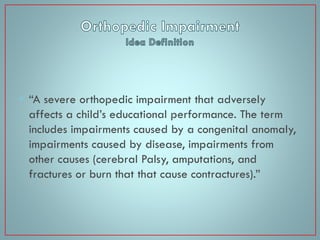 Orthopedic impairment presentation | PPTX