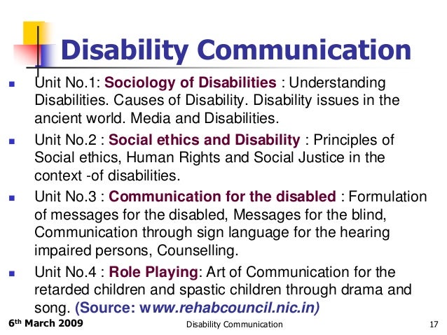 Disability and Communication