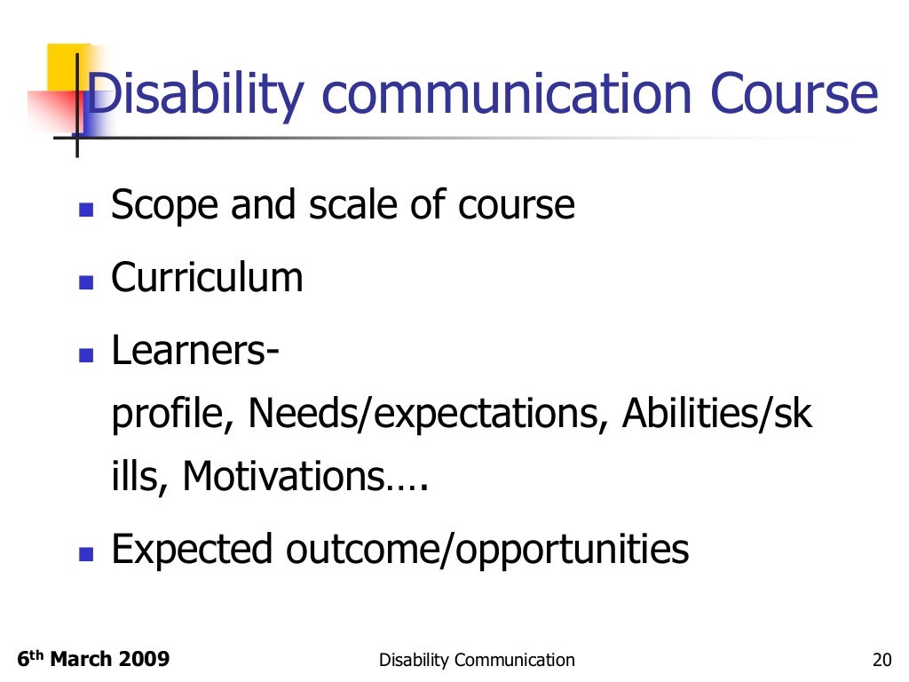 Disability and Communication