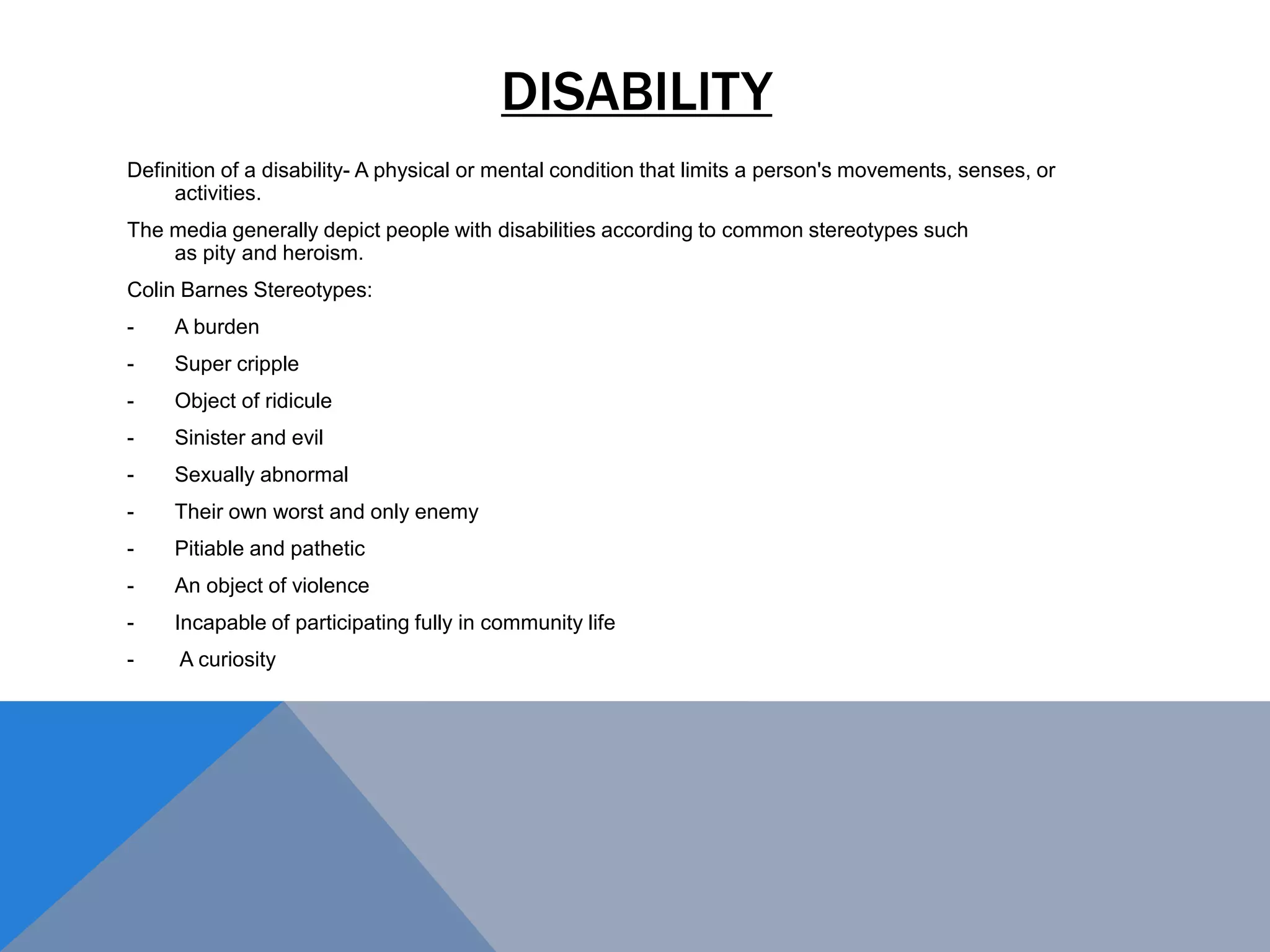 Disability in movies | PPTX