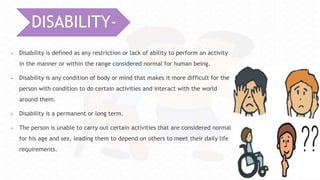 Disability ,Impairment and handicap | PPTX