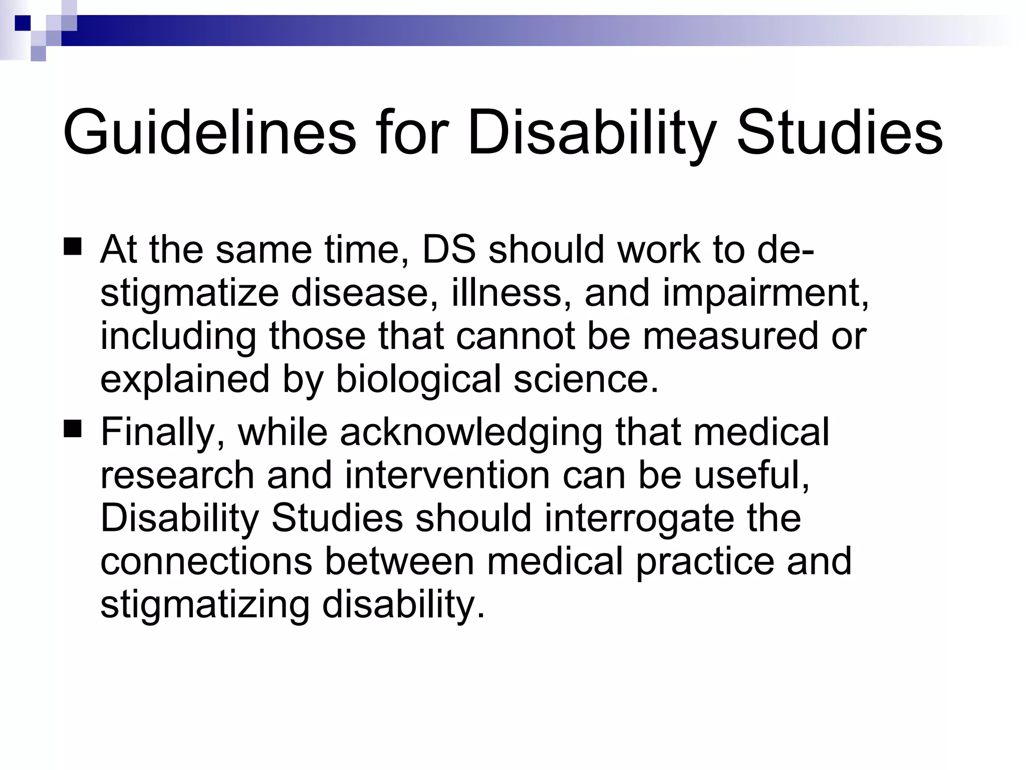 Disability Studies: A Basic Overview | PPT