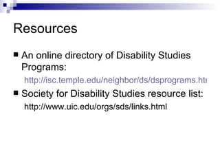 Disability Studies: A Basic Overview | PPT