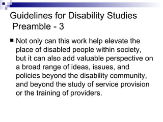 Disability Studies: A Basic Overview | PPT