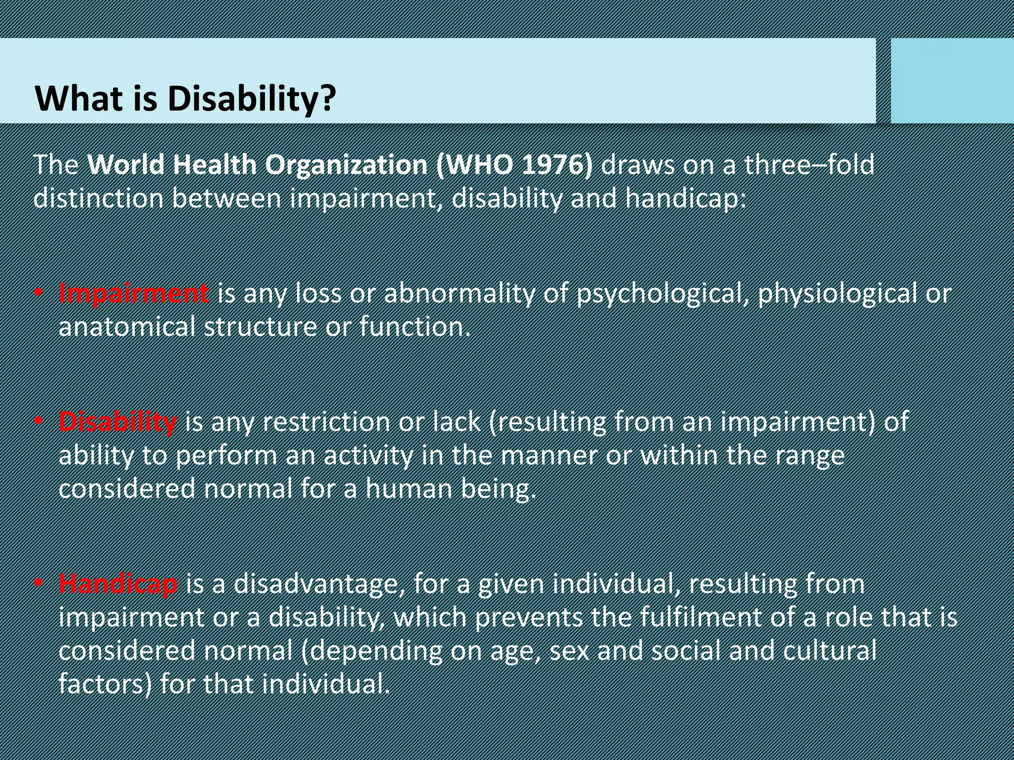 Disability and impairment | PPTX