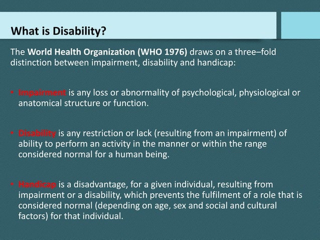 Disability and impairment | PPTX