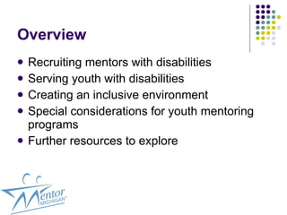 Disability and inclusion Resources for Mentoring Programs | PPT