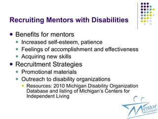 Disability and inclusion Resources for Mentoring Programs | PPT