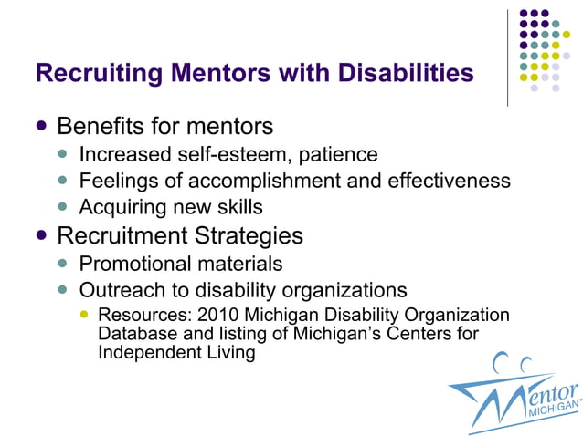 Disability and inclusion Resources for Mentoring Programs | PPT