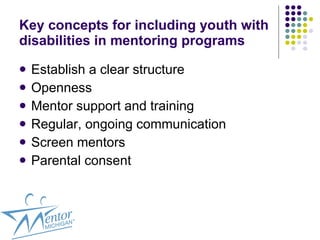 Disability and inclusion Resources for Mentoring Programs | PPT