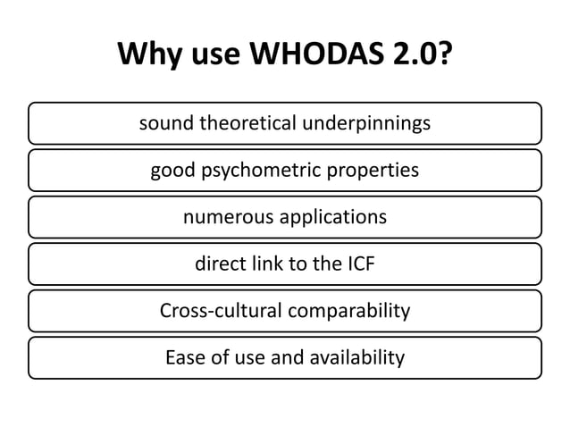Disability Assessment 2022 WHODAS2.0 v2.pptx | Computer Software and ...
