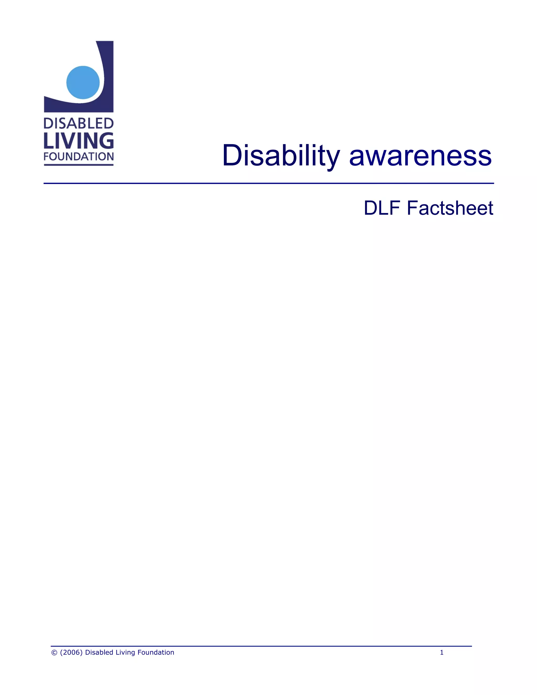 Disability Awareness | PDF