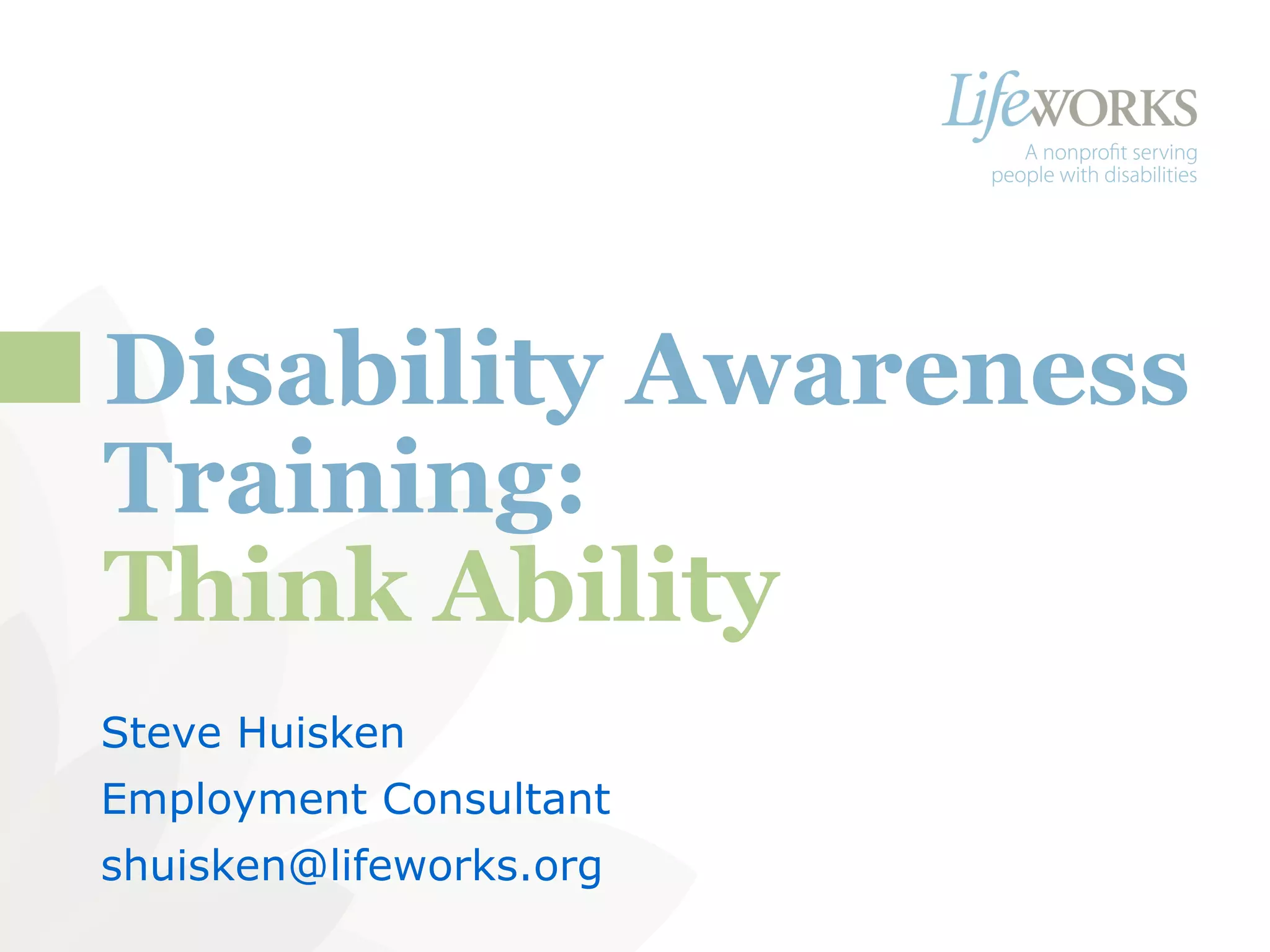 Disability Awareness Training | PPT