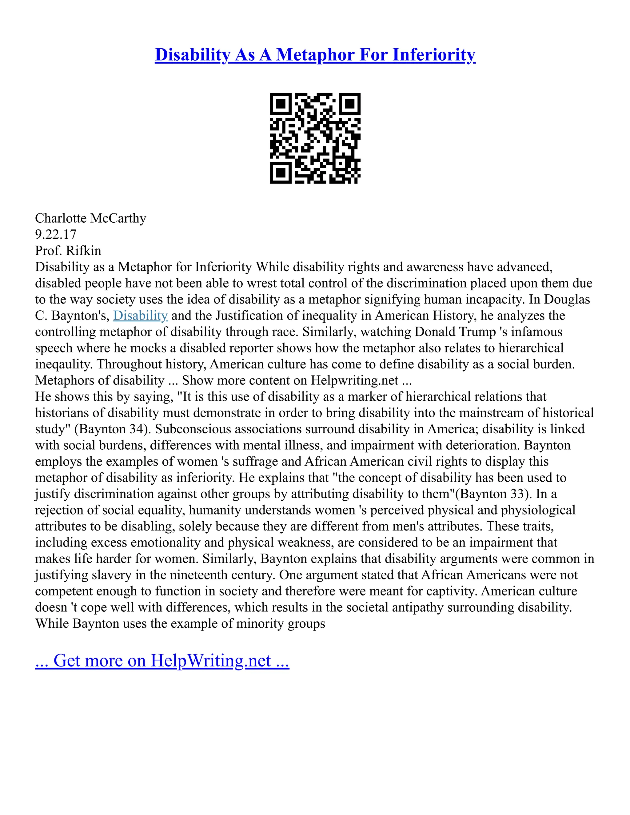 Disability Civil Rights | PDF