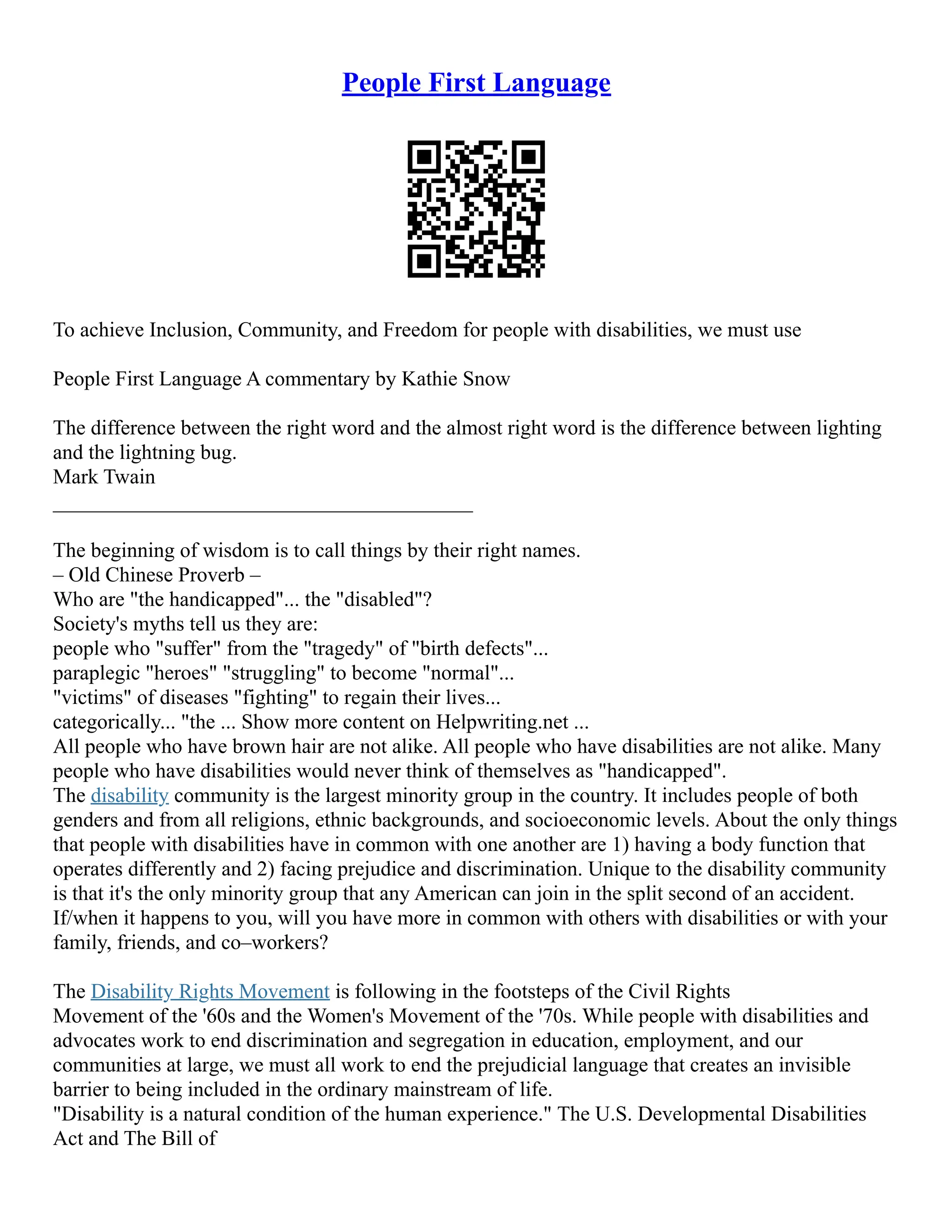 Disability Civil Rights | PDF