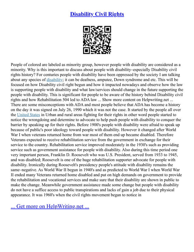 Disability Civil Rights | PDF