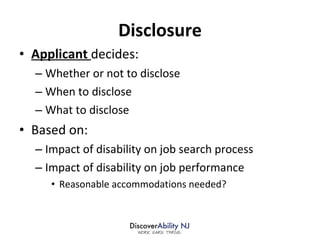 Disability Disclosure in Job Search | PPT