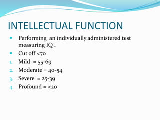 Disability evaluation in intellectual disability and in specific | PPTX