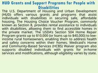 Disability Housing Grants - Creating Accessible and Independent Living Spaces | PPT