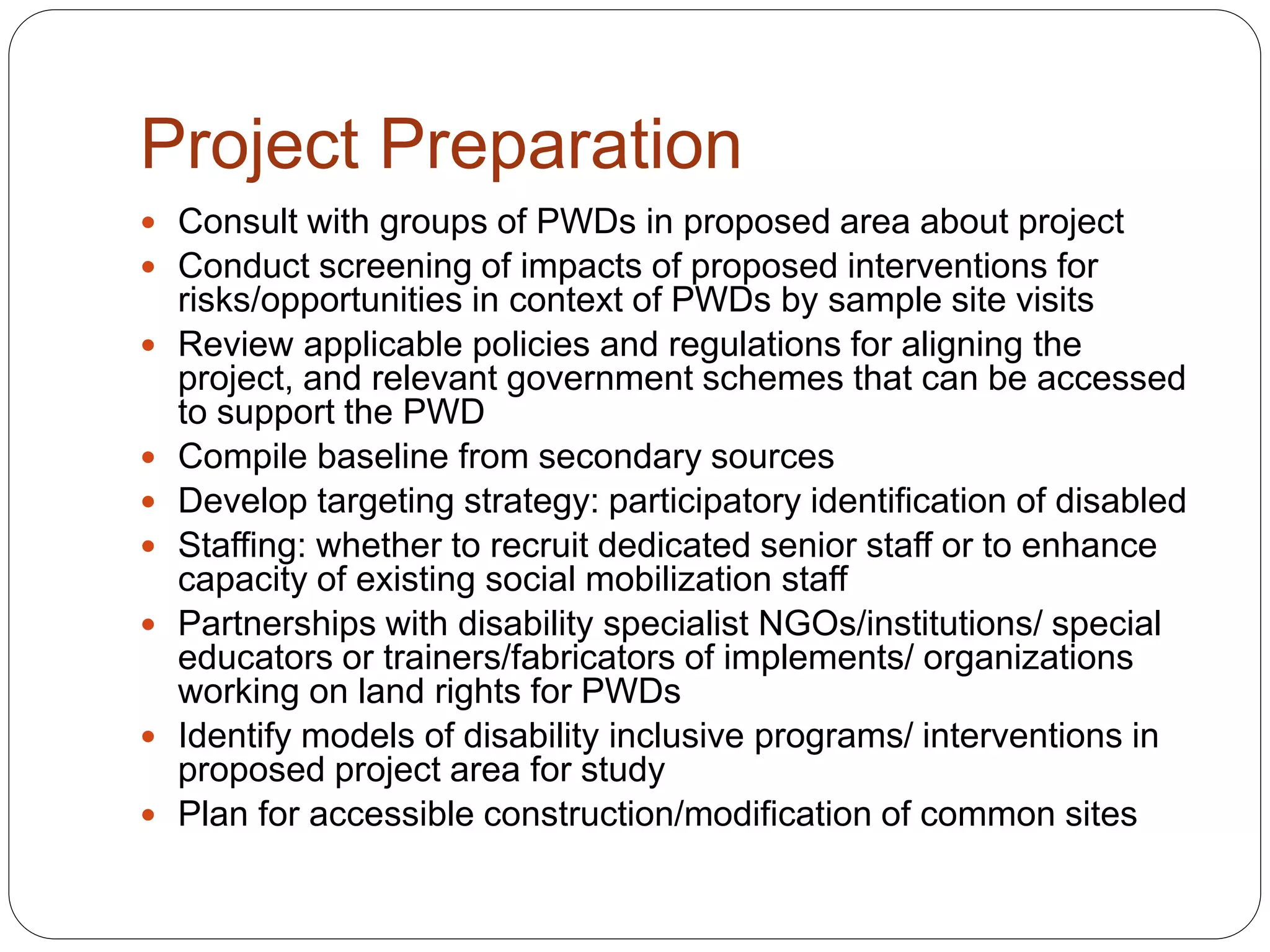 Disability inclusion in agriculture based livelihood programs | PPTX