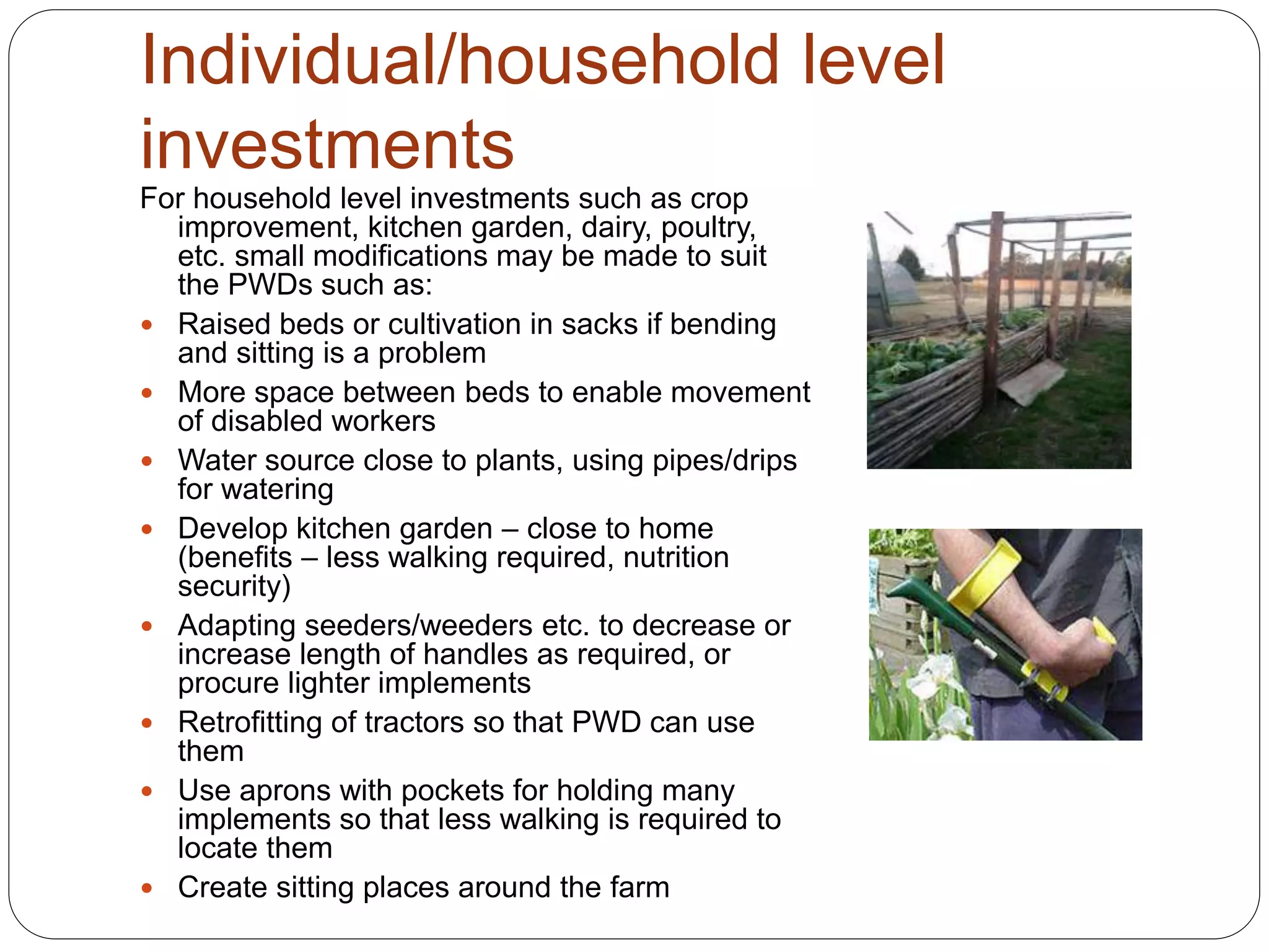 Disability inclusion in agriculture based livelihood programs | PPTX
