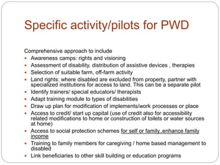 Disability inclusion in agriculture based livelihood programs | PPTX
