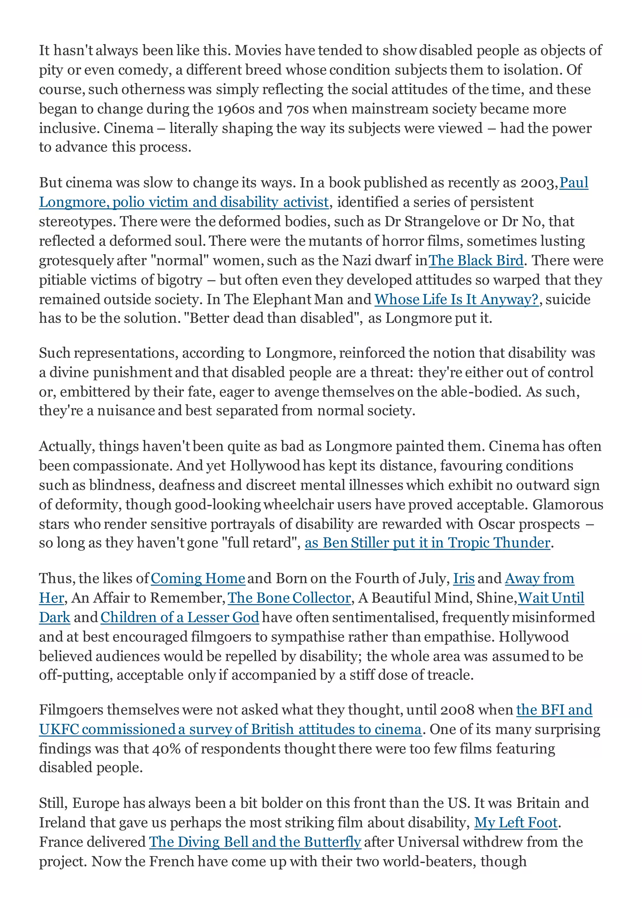 Disability in film | DOCX