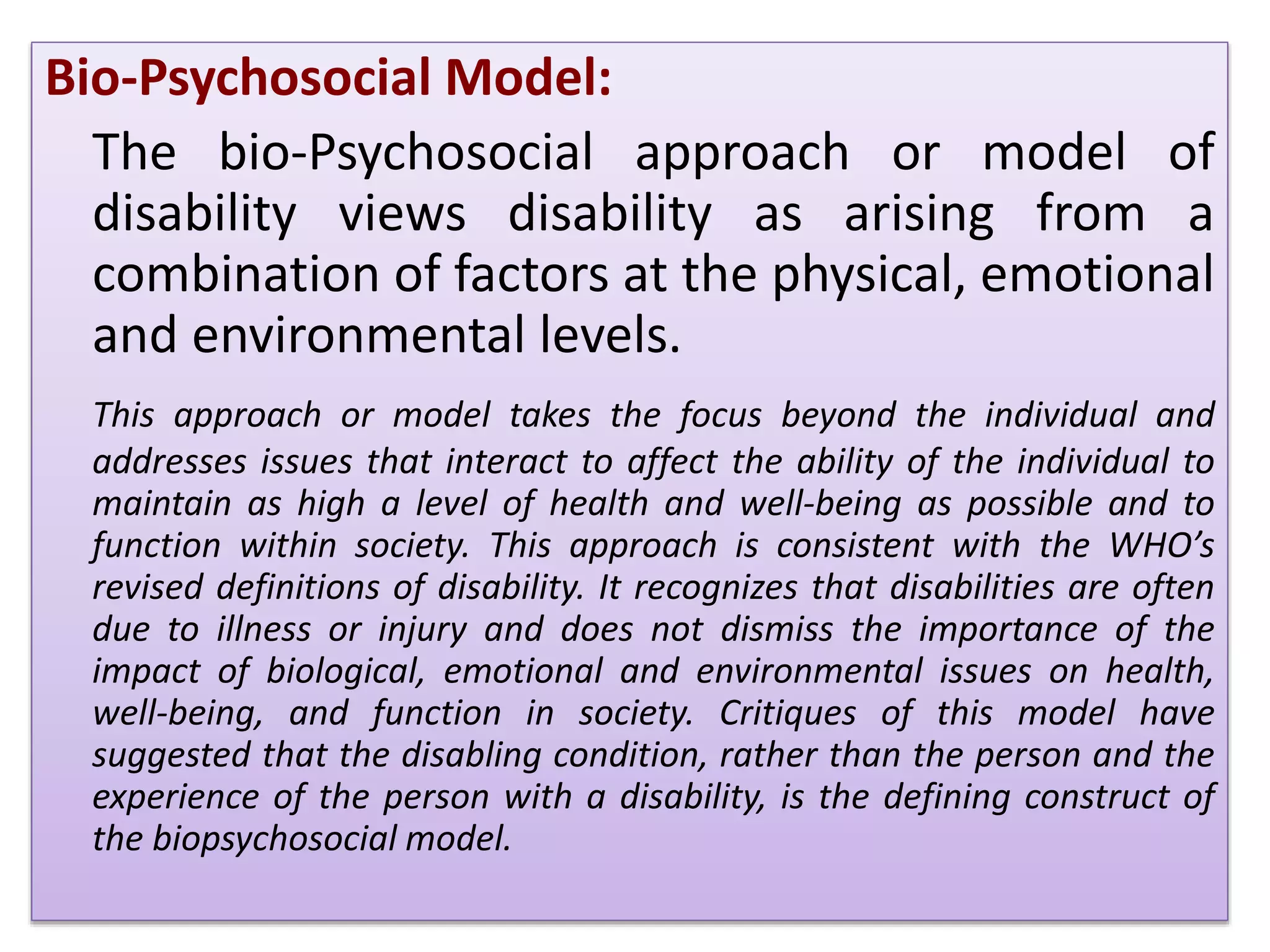 Disability in India & Model of Disability | PPTX