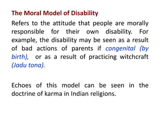 Disability in India & Model of Disability | PPTX