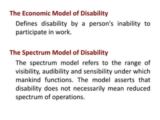 Disability in India & Model of Disability | PPTX