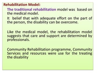 Disability in India & Model of Disability | PPTX