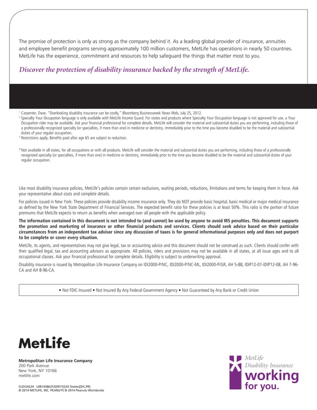 Disability insurance brochure for fellows | PDF