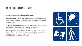Disability introduction types causes etc | PPTX