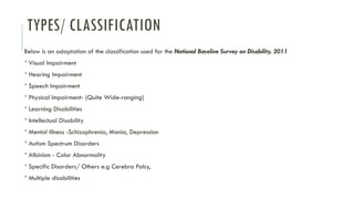 Disability introduction types causes etc | PPTX