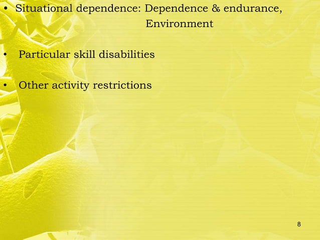 DISABILITY & ITS INDICATORS.pptx | Diseases and Conditions | Medical Health
