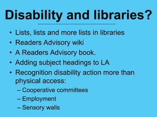 Disability in literature: by Martin Mantle | PPTX