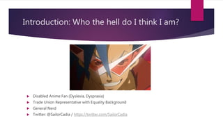 Disability Representation in Anime and Manga: AmeCon 2018 | PPTX