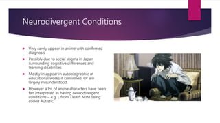 Disability Representation in Anime and Manga: AmeCon 2018 | PPTX