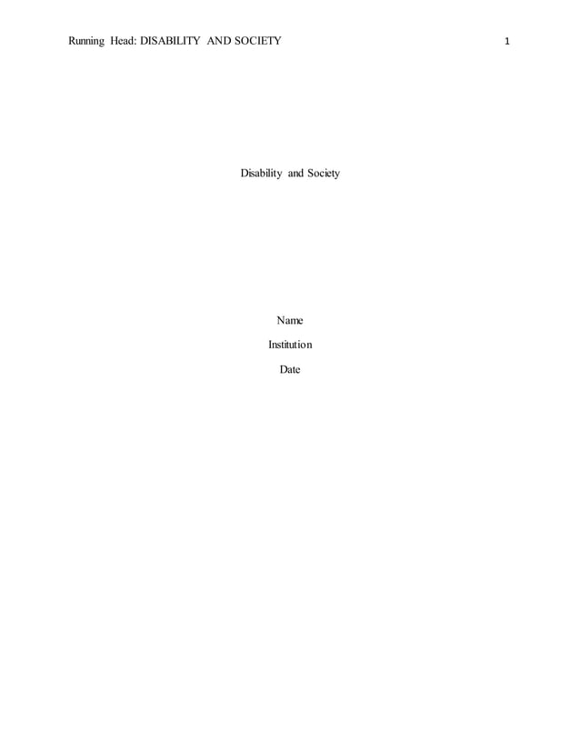 Disability and society | PDF