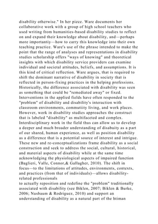 Disability Studies What Is It andWhat Difference Does It Make.docx