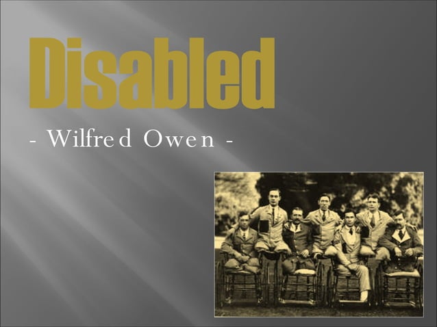Disabled Wilfred Owen | PPT