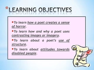 "Disabled" by Wilfred Owen - IGCSE Anthology | PPS