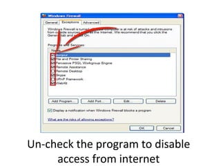Disable your internet access | PPT